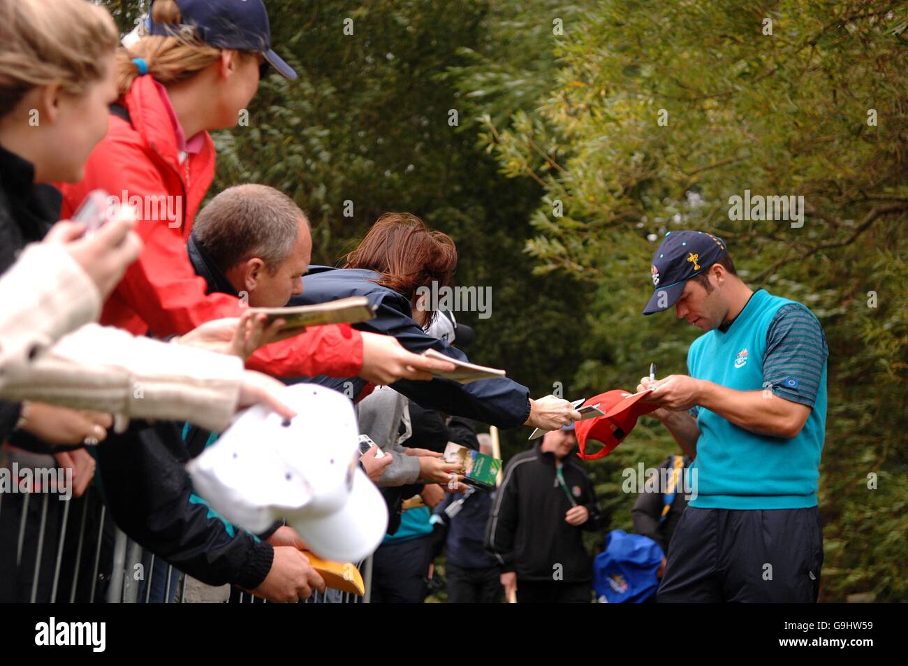 Europes paul casey signs autographs for fans hi-res stock photography ...
