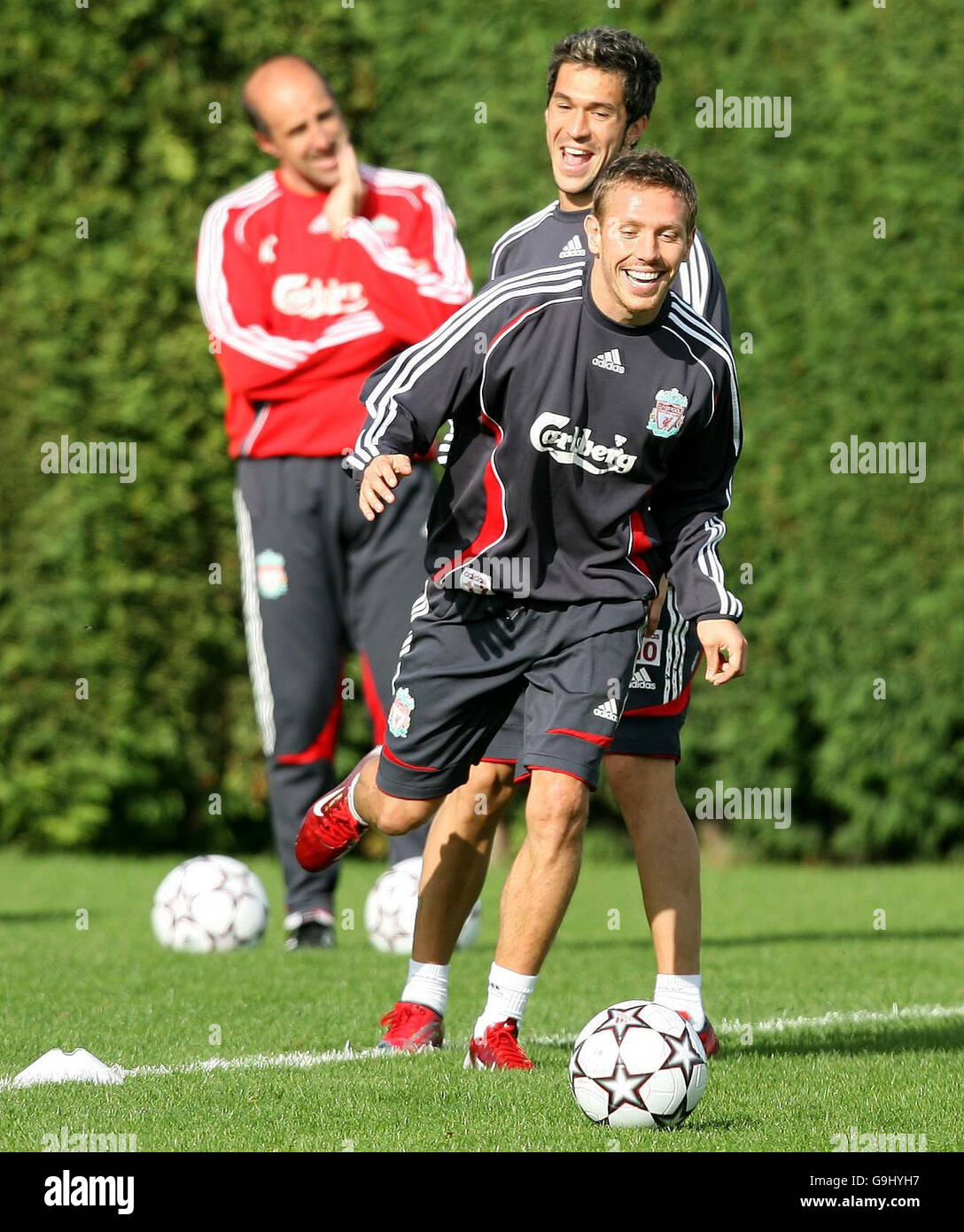Liverpools craig bellamy training session melwood hi-res stock ...