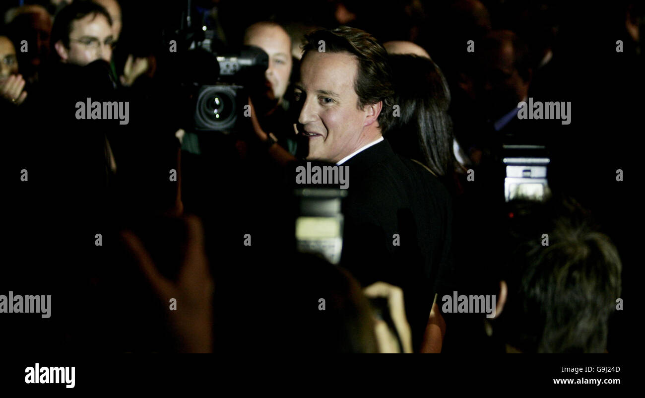 Party leader David Cameron after he made his keynote speech to the ...