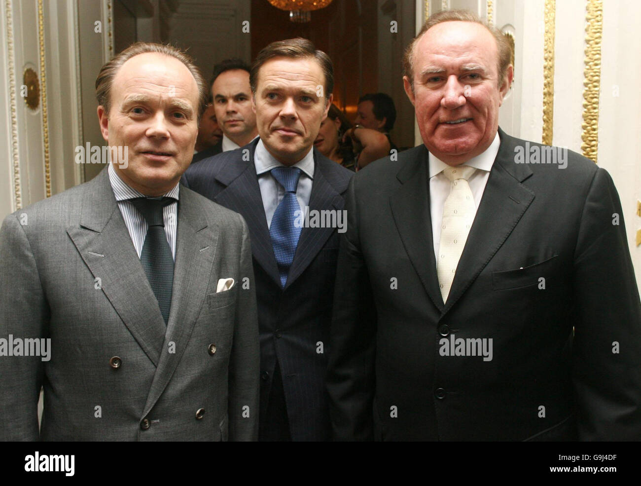 Andrew neil right stands with aidan left and howard barclay hi-res ...