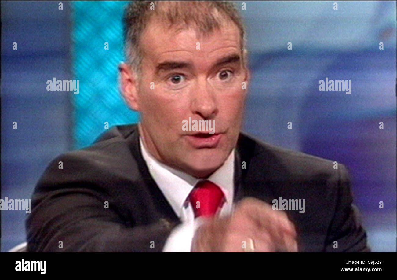 BBC TV videograb image of Tommy Sheridan on BBC's Question Time ...