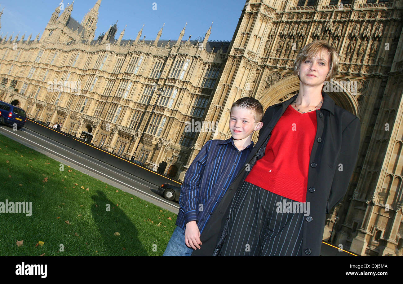 Rachel Landymore, 34, from Torrington in Devon outside the Houses of ...