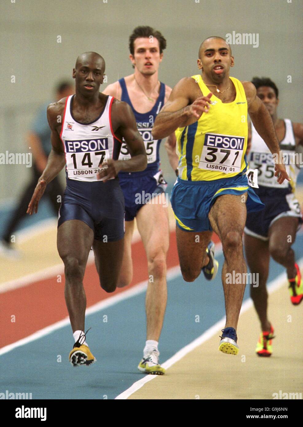 L-R; Mark Hylton and Jimisola Laursen battle it out for the fastest ...