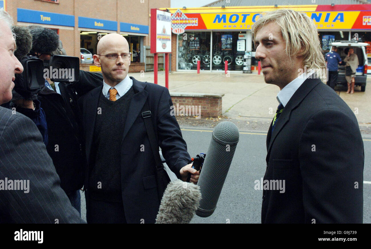 Andrew Shepherd speaks to the media as he arrives at Witham Magistrates ...