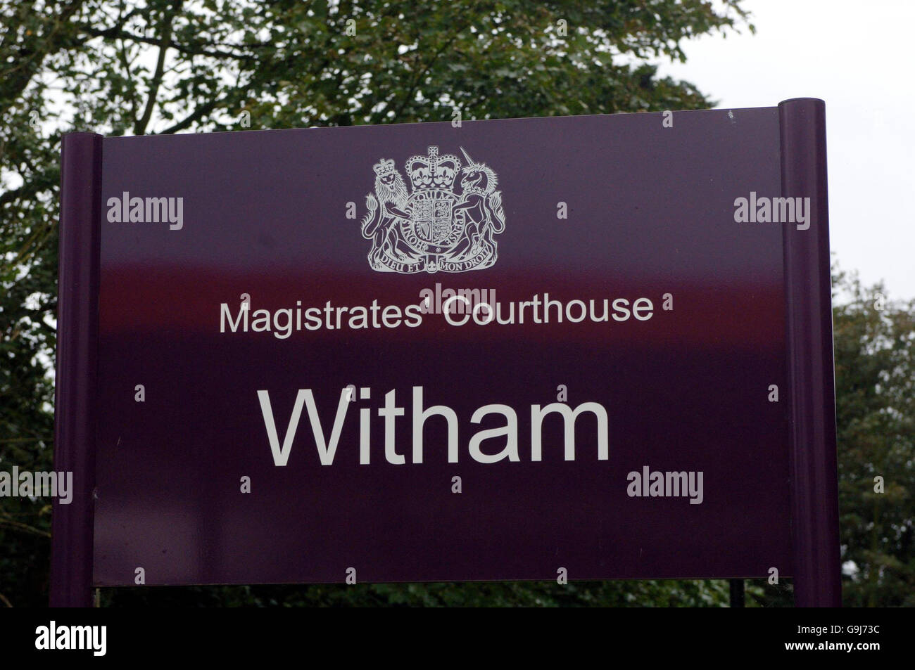 The sign outside witham magistrates court in essex hi-res stock ...