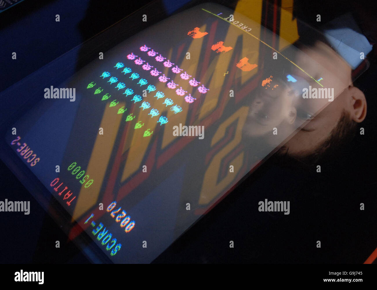 A visitor to the 'Game On' exhibition at the Science Museum in London ...