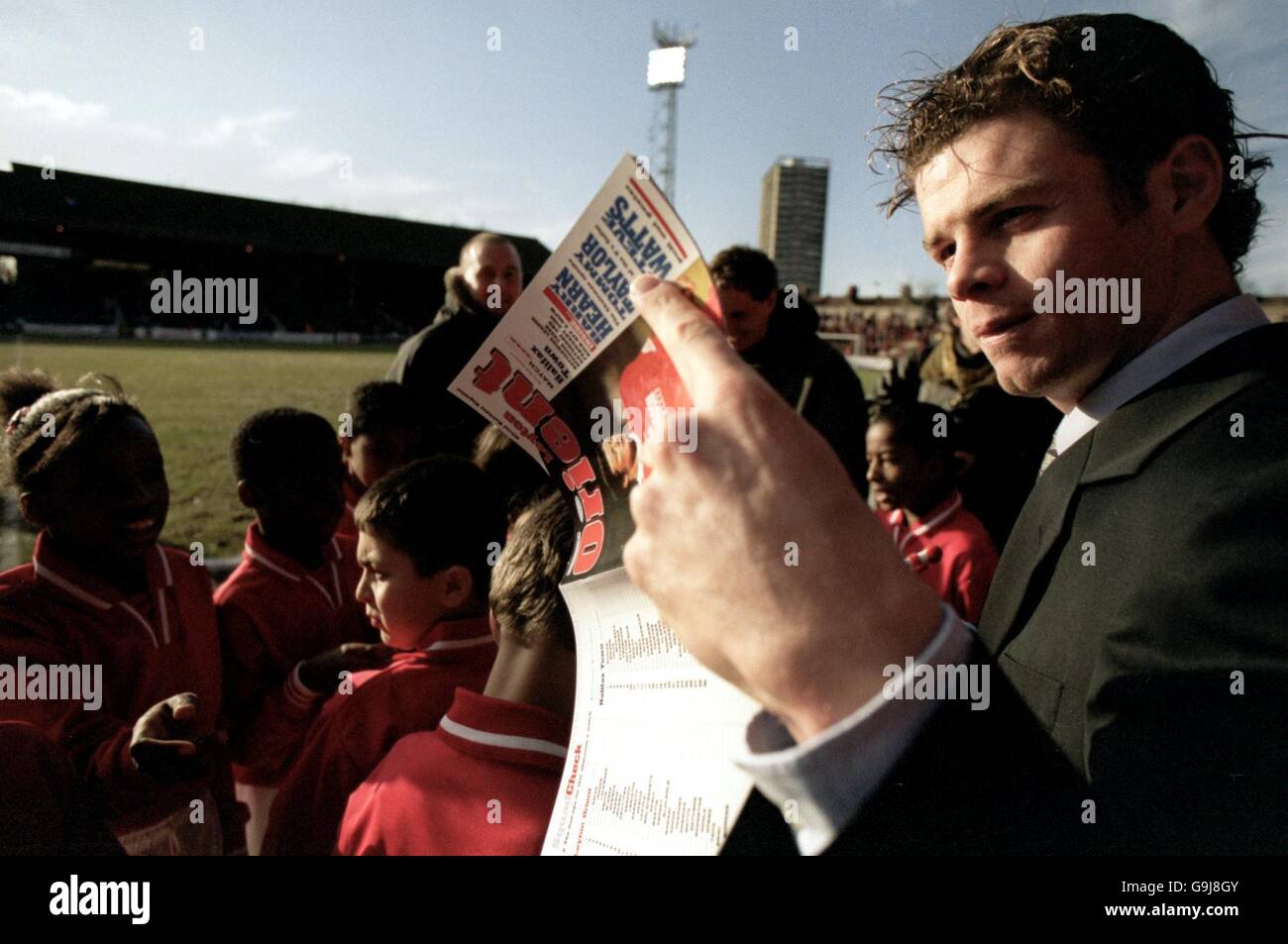 Leyton Orient's Matthew Lockwood signs his autograph in the matchday ...