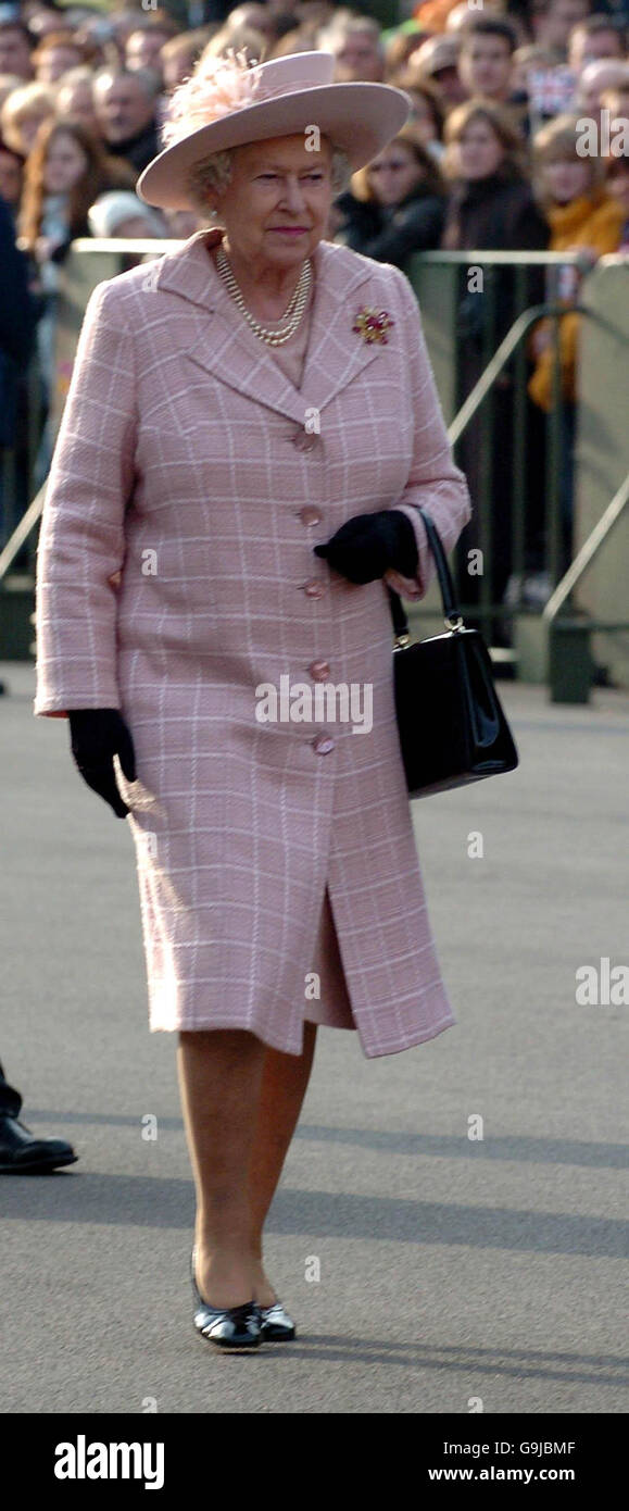 Britain's Queen Elizabeth II attends a flower laying ceremony at the ...