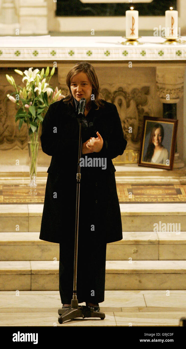 Aneta Kluk, the sister of murdered Angelika Kluk, during a memorial ...