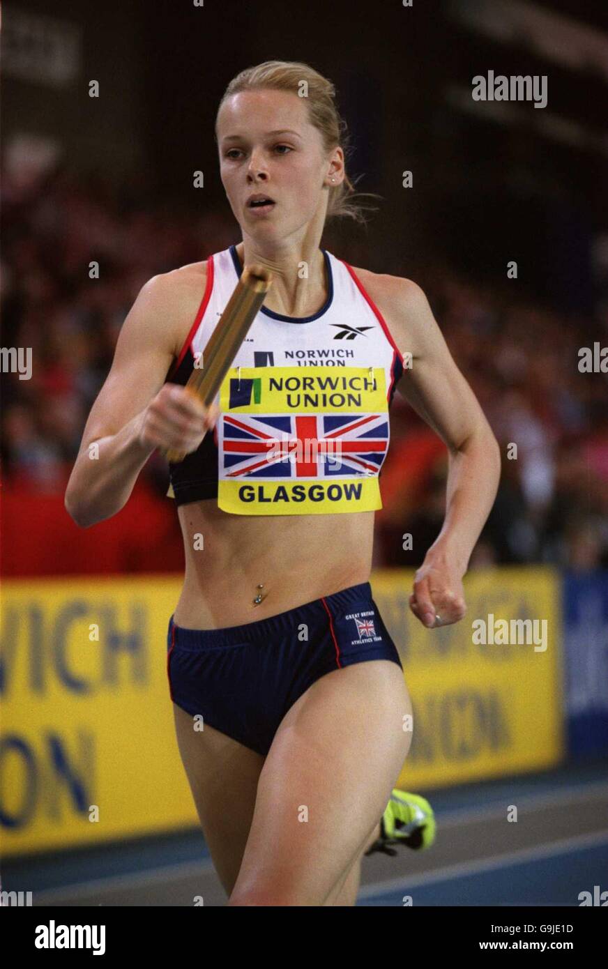 Great Britain's Sinead Dudgeon in action in the women's 4x400m Stock ...