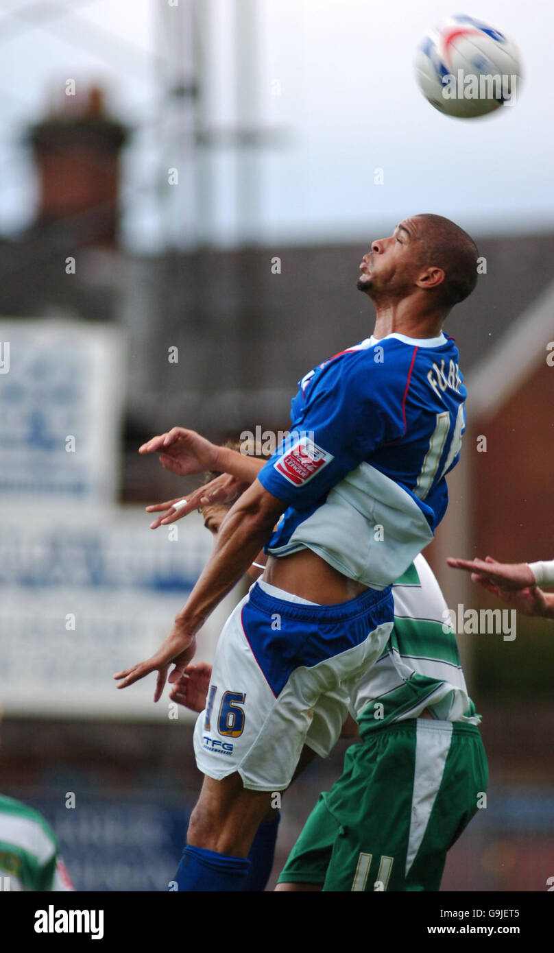 Chesterfield's Caleb Folan and Yeovil Town's Chris Cohen in action ...