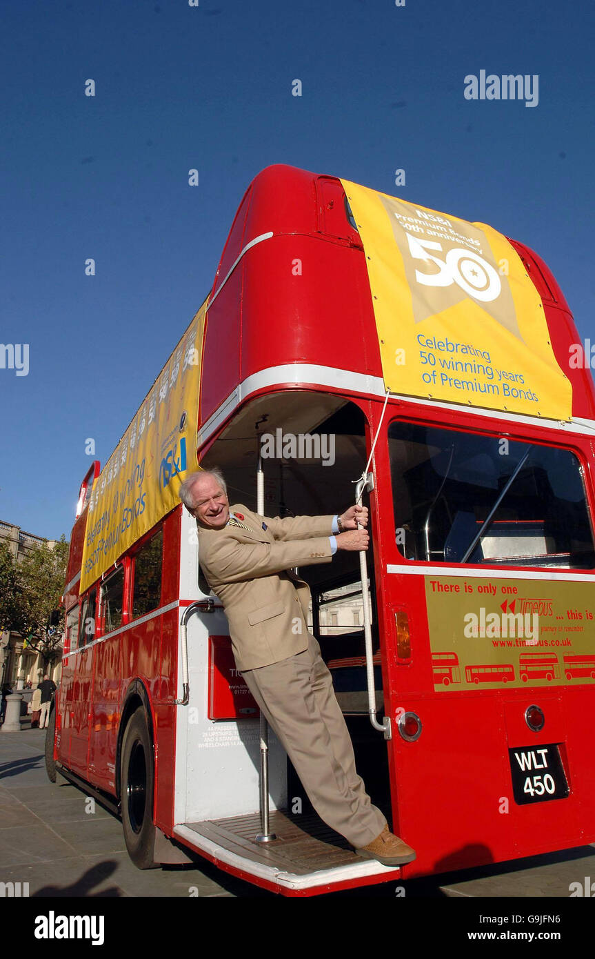 TV's Johnny Ball hangs off a 1950's Routemaster bus to celebrate 50 ...