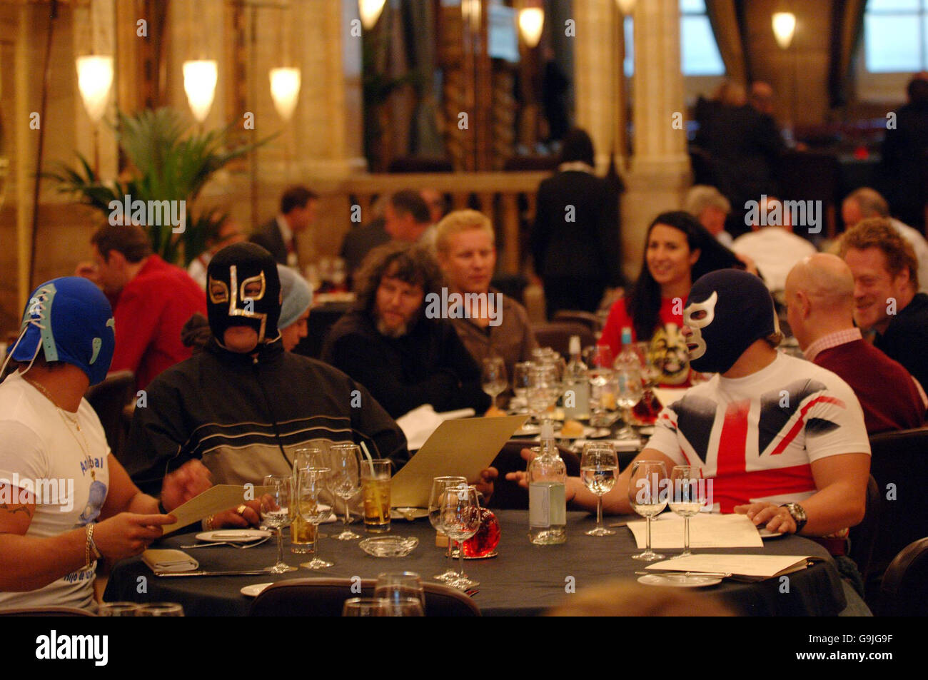 Heavyweight wrestlers from Mexico from left: Anibal, Rayo De Jalisco ...
