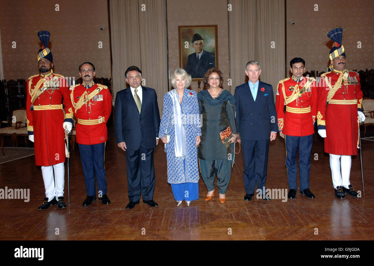 The Prince of Wales (third right) and the Duchess of Cornwall (fourth ...