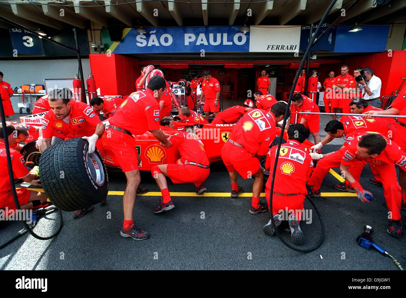 Formula One Motor Racing - Brazilian Grand Prix - Practice. The Ferrari ...
