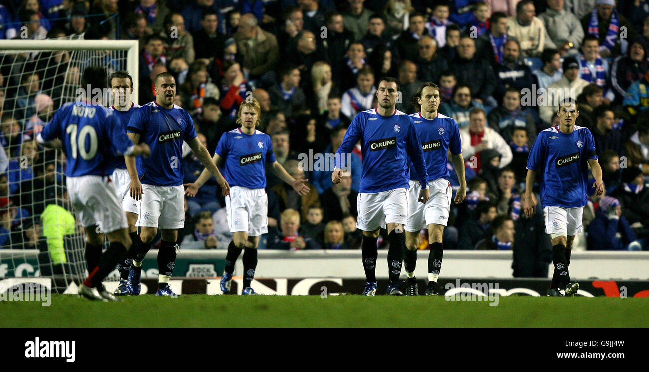 l-r Rangers' Nacho Novo, Gavin Rae, Filip Sebo, Steven Smith, Kris Boyd ...