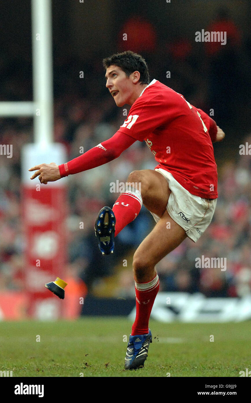 Wales outside half James Hook in action during the International match ...
