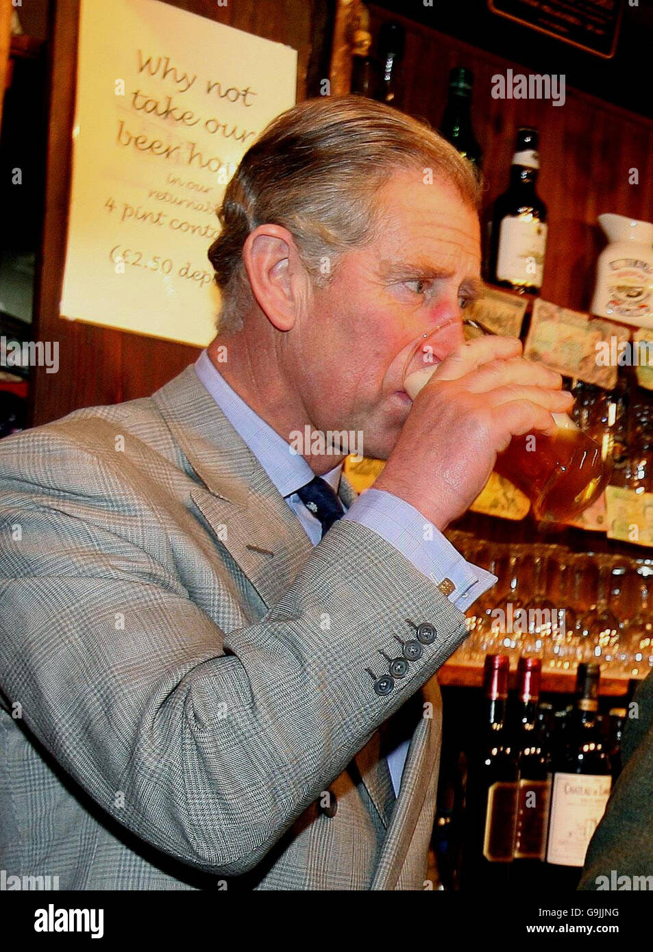 The Prince of Wales drinks a pint in the Holly Bush, a rural pub in ...