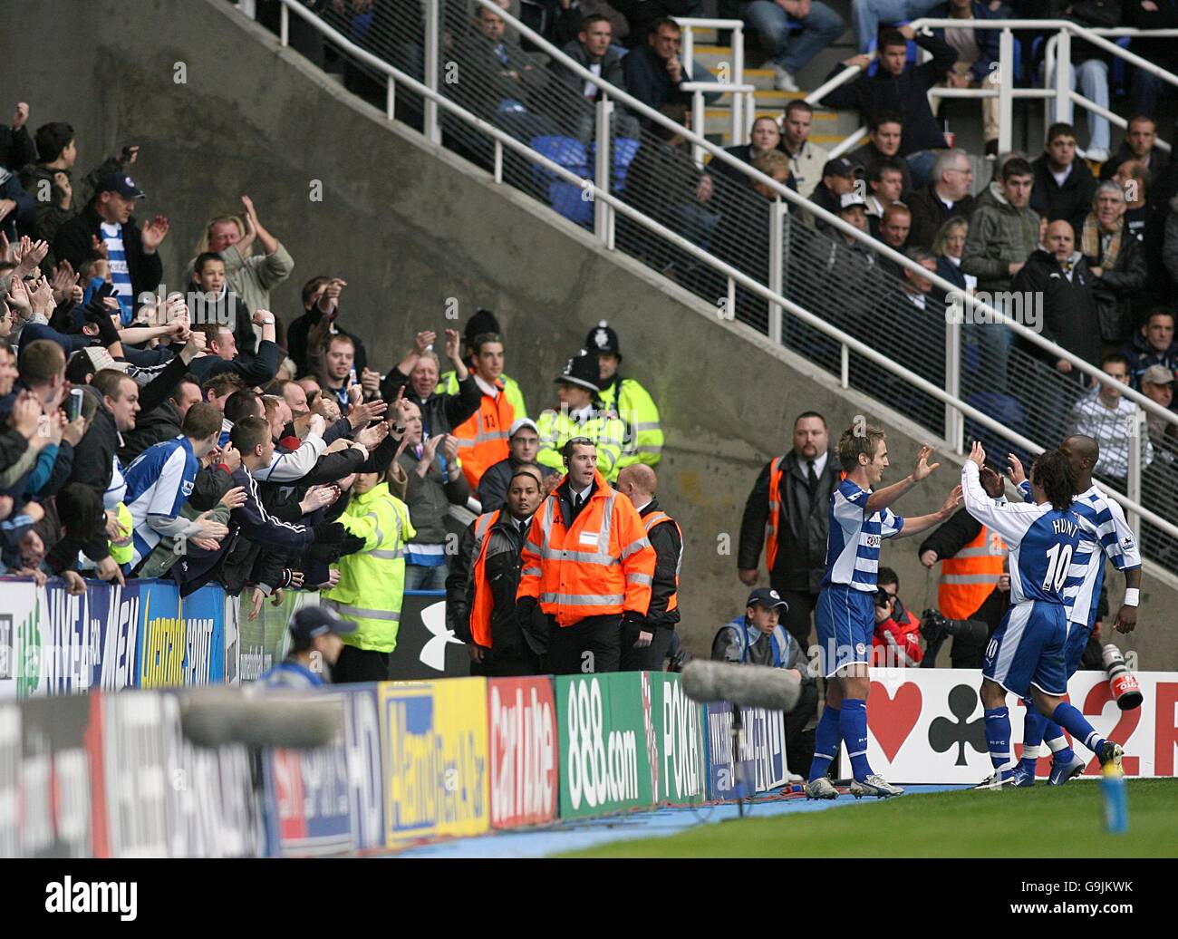 Reading's Kevin Doyle celebrates his goal and Reading's third of the ...