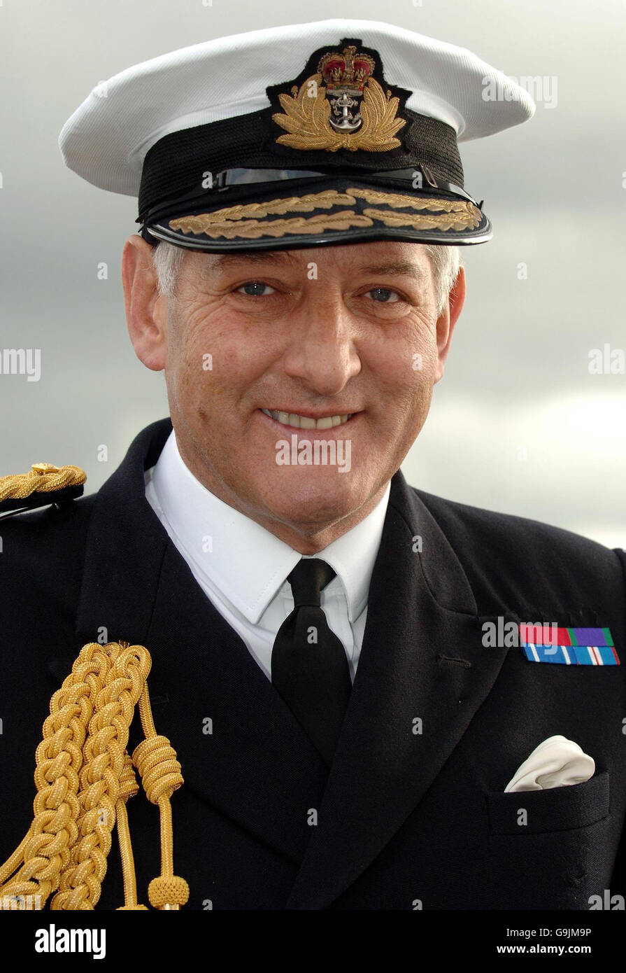 First Sea Lord, Admiral Sir Jonathon Band, on board the HMS Illustrious ...