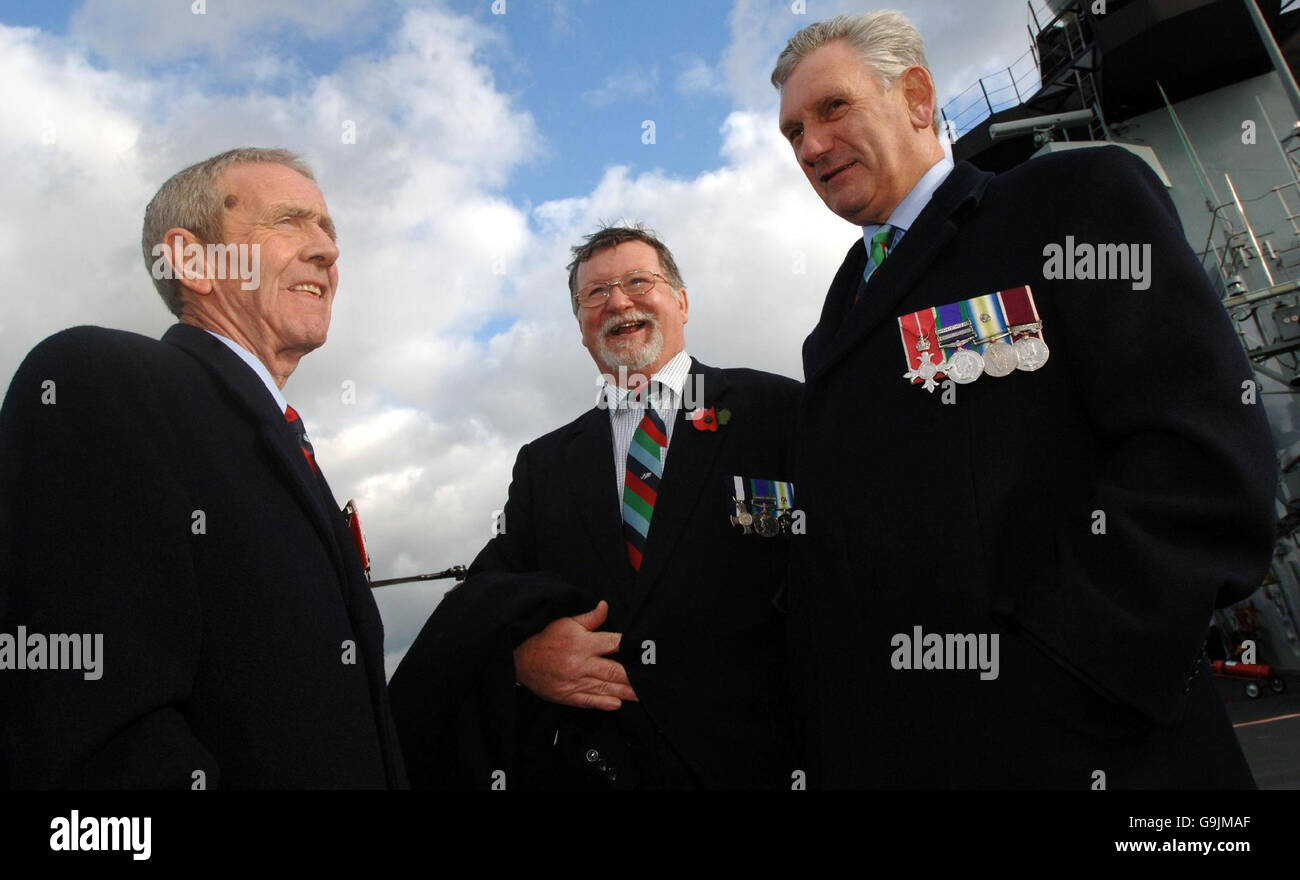 Falklands Veterans (left to right); 3 Para RSM Laurie Ashbridge; Royal ...