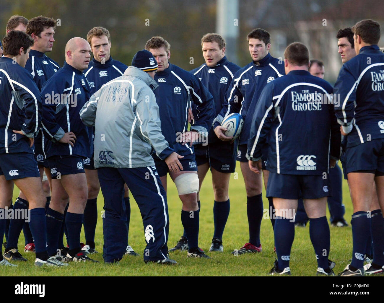 Scotland's rugby union squad during a training session at Murrayfield ...