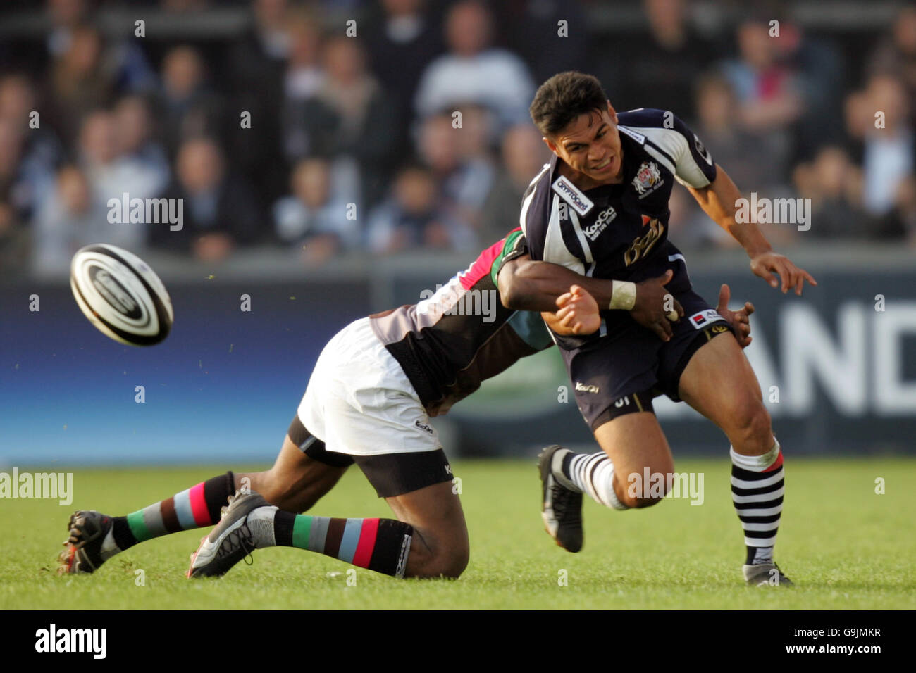 Bristol Rugby's David Lemi and NEC Harlequins' Ugo Monye Stock Photo ...