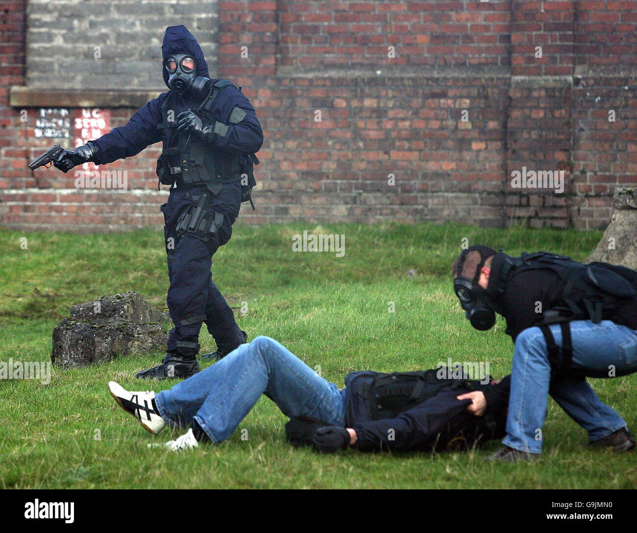 Members of the Garda Emergency Response Unit take part in a multi ...