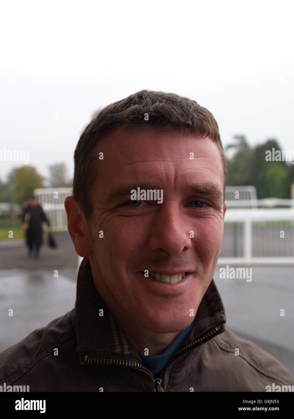 Racing - Lingfield. Jockey Barry Fenton at Lingfield racecourse Stock ...