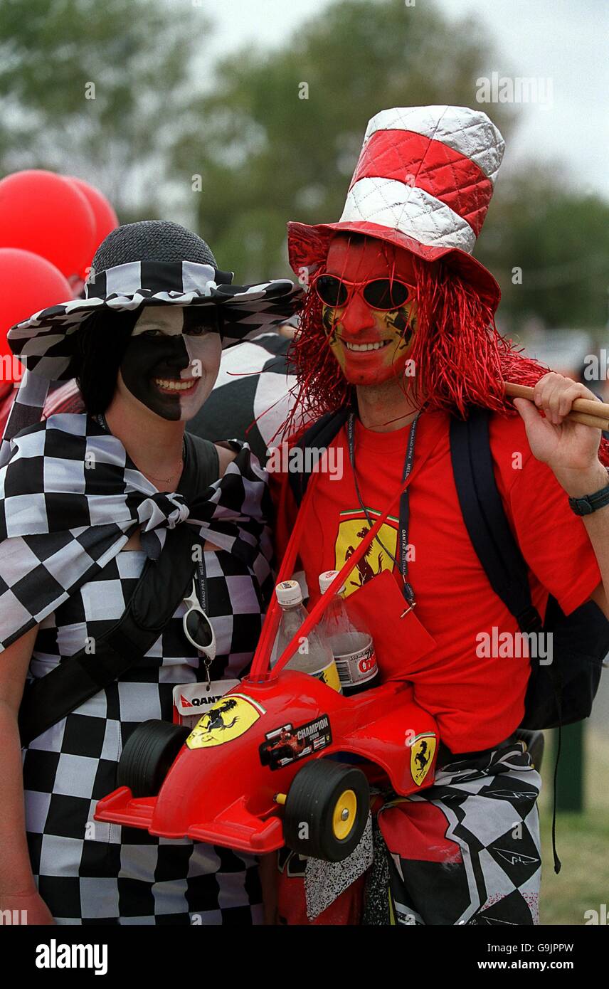 Ferrari fans arrive for the australian grand prix hi-res stock ...