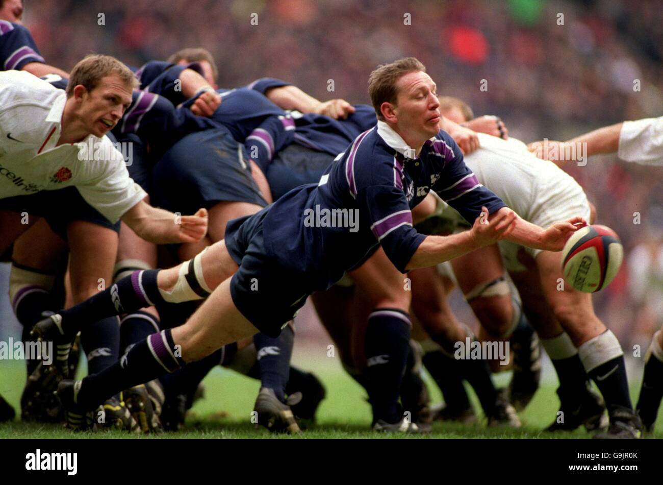Scotlands andy nicol moves ball backs hi-res stock photography and ...