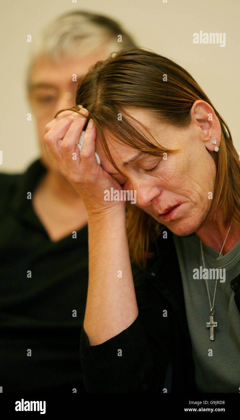 Christine Sharp, mother of Paul McMillan, at a police press conference ...