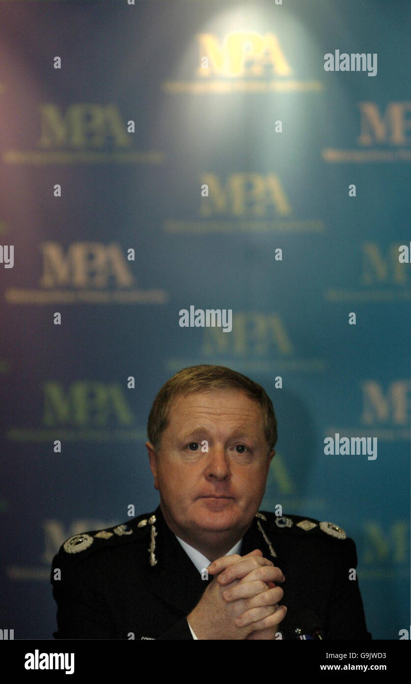 Metropolitan Police Commissioner Sir Ian Blair gives his monthly ...