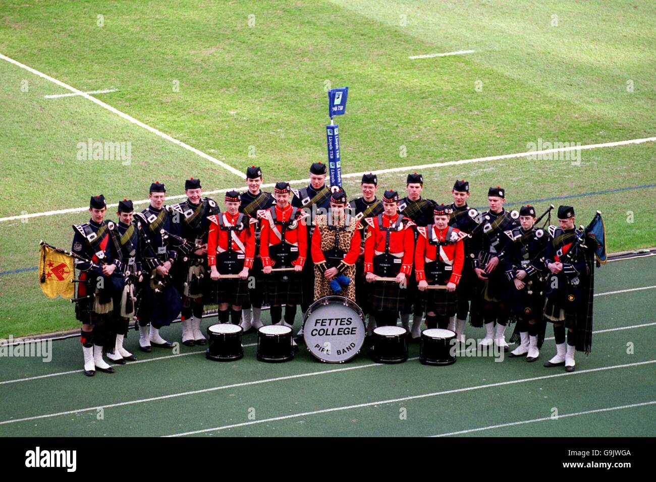 Fettes College Pipe Band, who entertained the crowd at Murrayfield ...