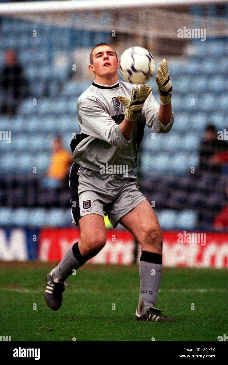 Coventry city goalkeeper gary montgomery catches the ball hi-res stock ...