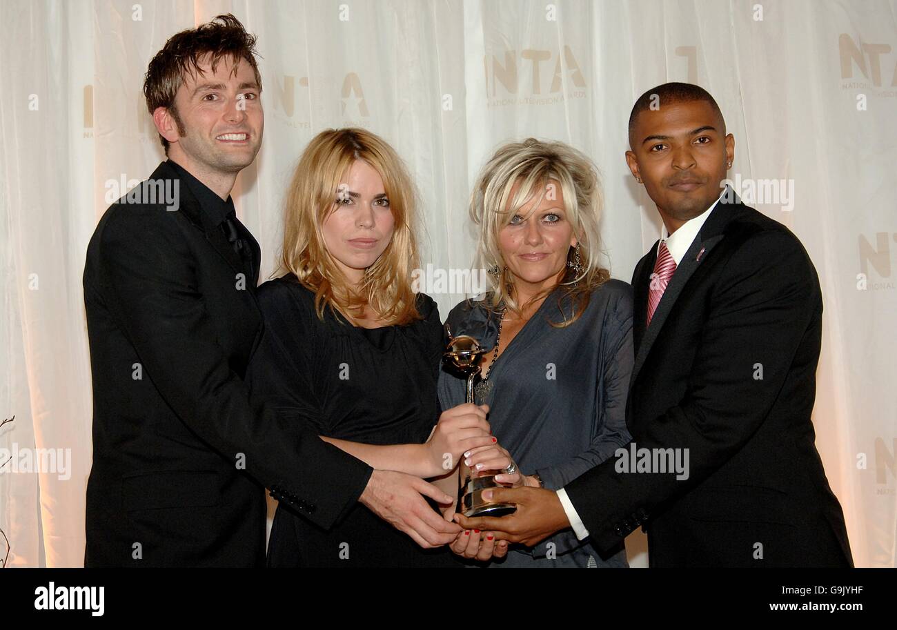 (R-L) Noel Clarke, Camille Coduri, Billie Piper and David Tennant with ...