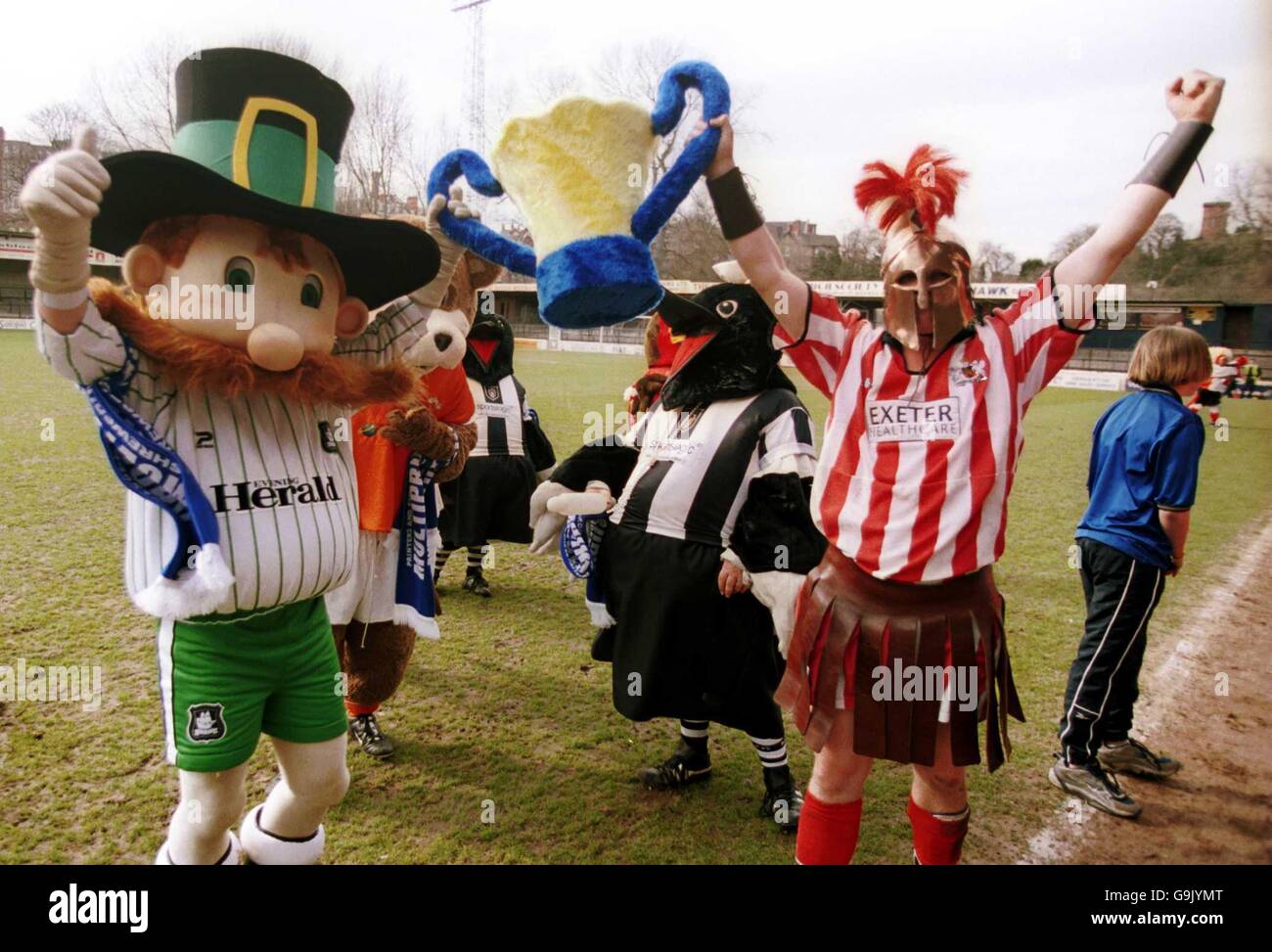 Pilgrim Pete of Plymouth Argyle and Alex the Greek of Exeter City ...