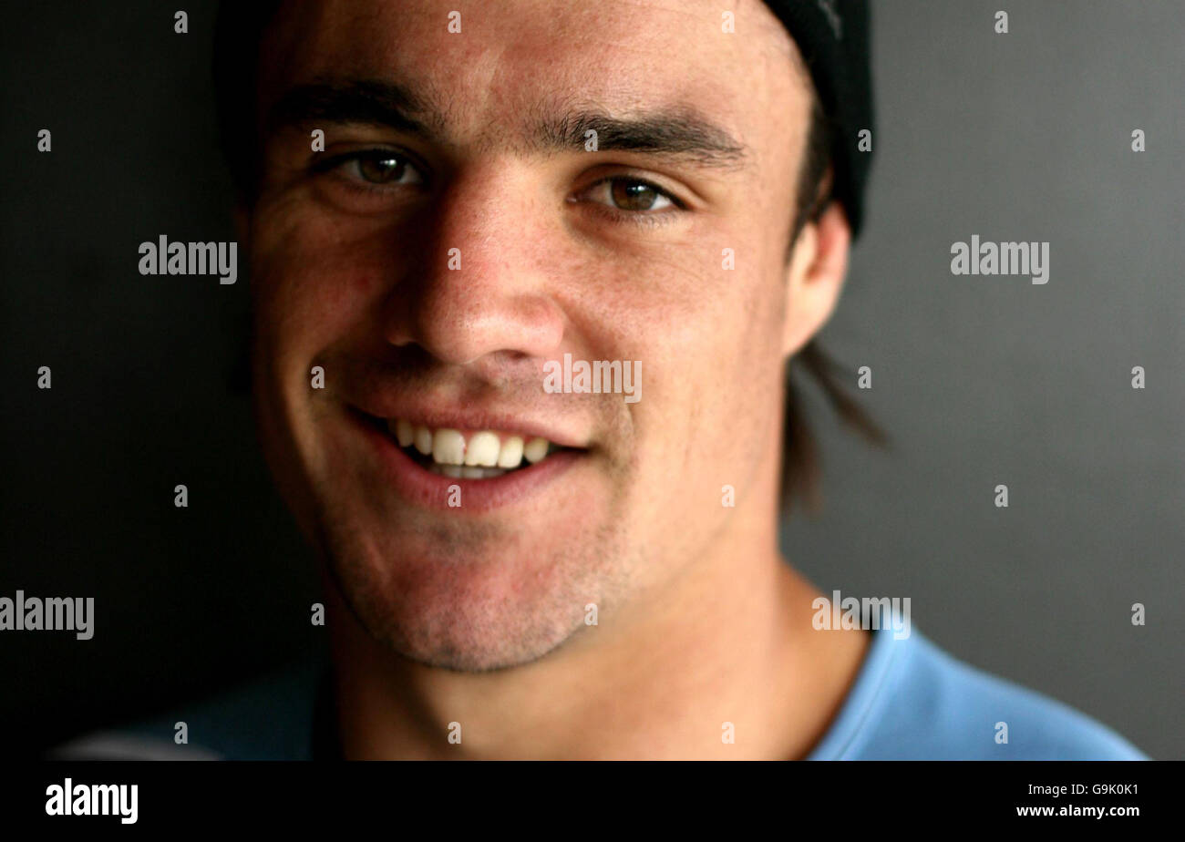 New Zealand's Dan Carter poses for a photograph following an open ...