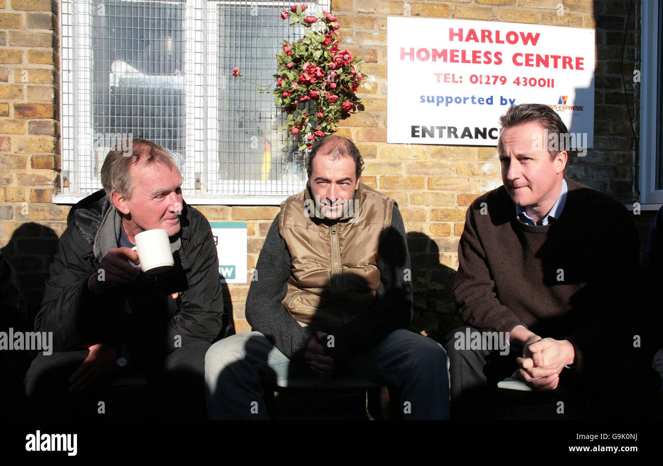 David Cameron Visits Harlow Homeless Centre Stock Photo - Alamy