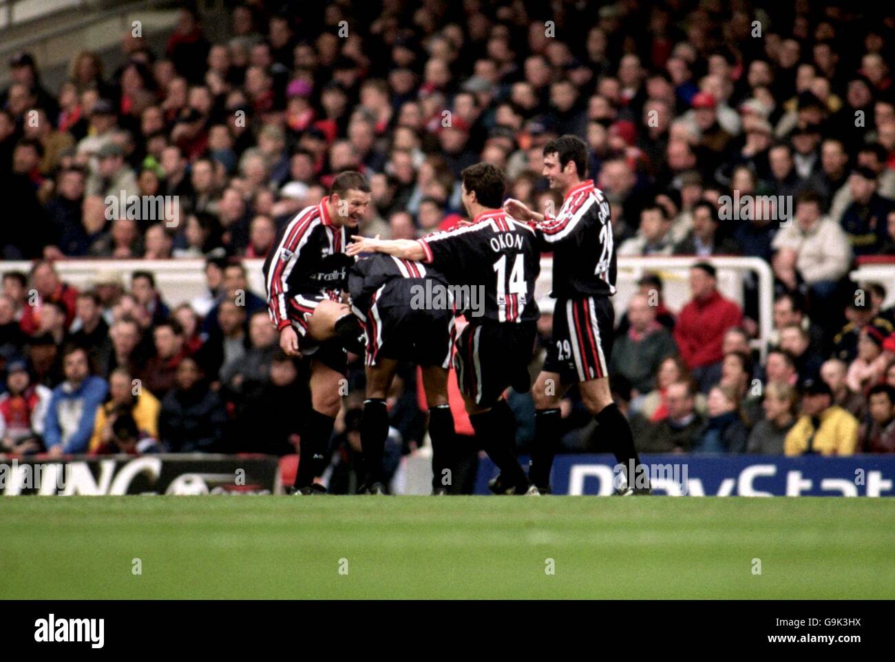 Middlesbrough players congratulate Dean Windass after the first goal by ...