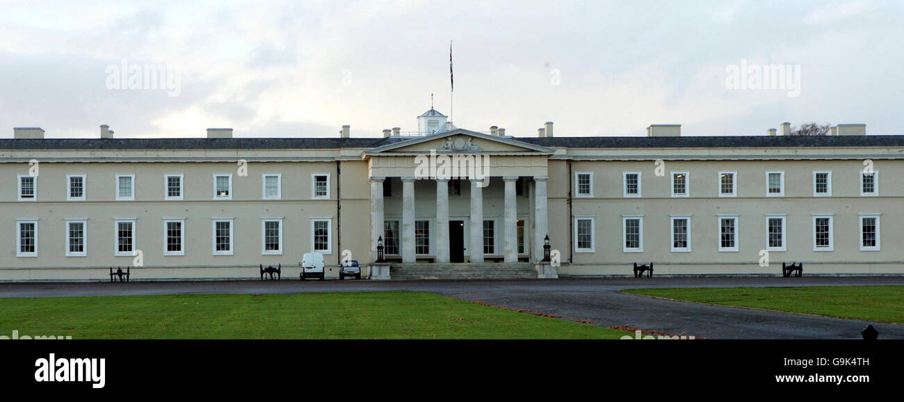 The entrance to the royal military academy at sandhurst hi-res stock ...
