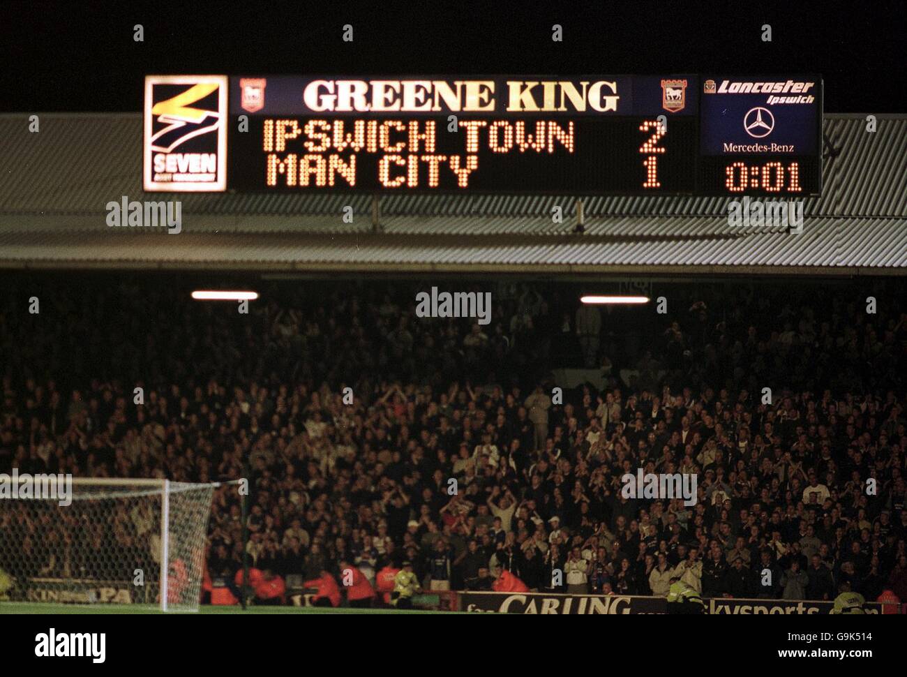 The seconds count down on the Portman Road scoreboard as Manchester ...
