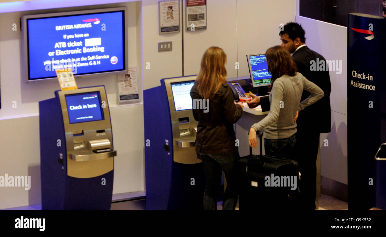 Checking-in at the BA area in Heathrow Airport's Terminal One Stock ...