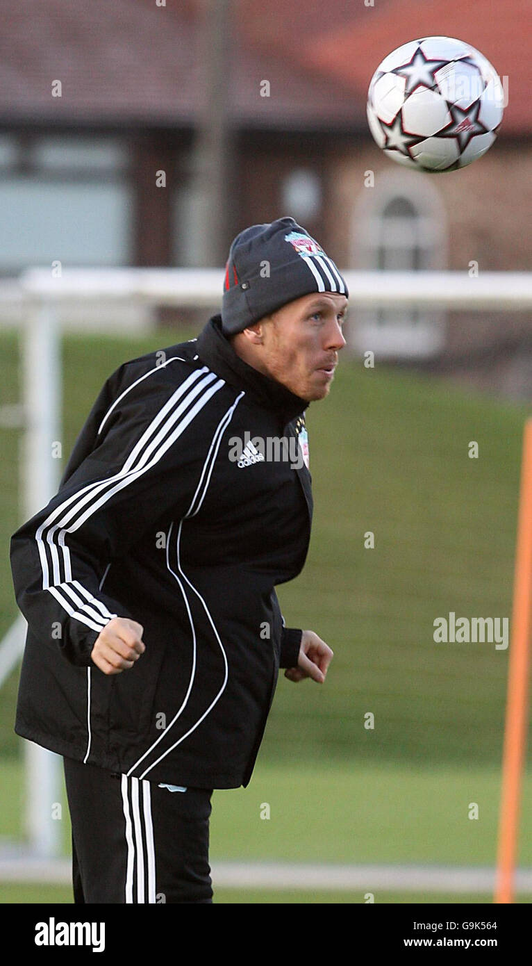 Liverpools craig bellamy training session melwood hi-res stock ...