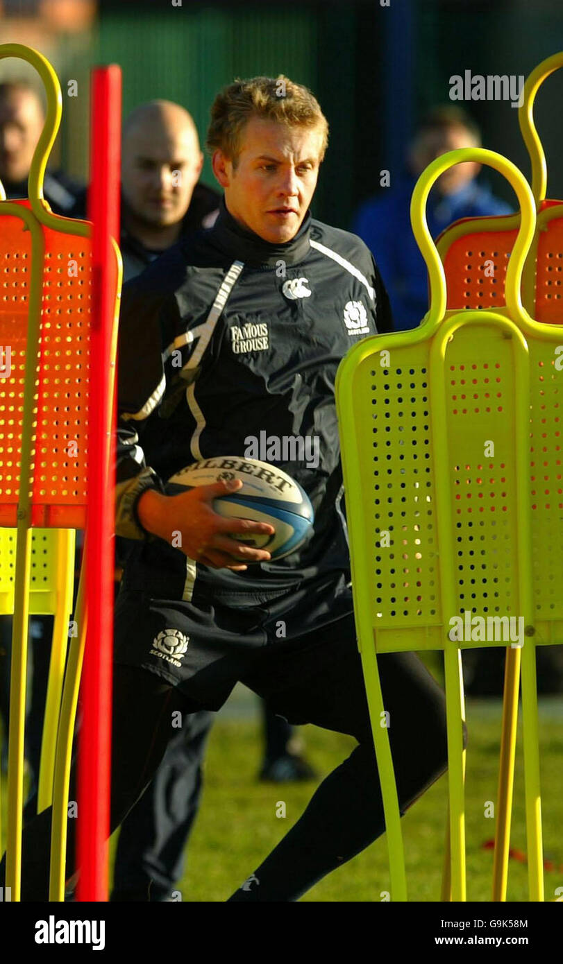 Rugby Union - Scotland training session - Murrayfield. Scotland's Simon ...