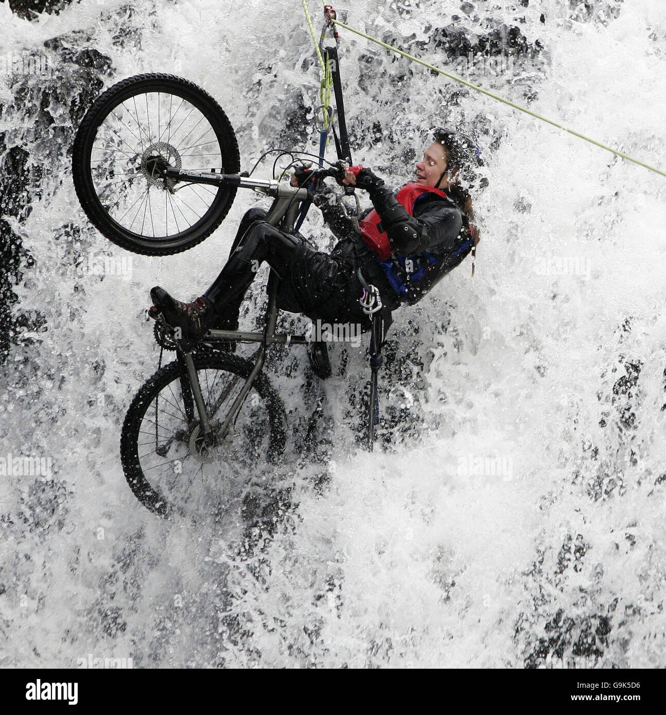 Maddie Harris abseils off a 45 foot waterfall during the launch of the ...
