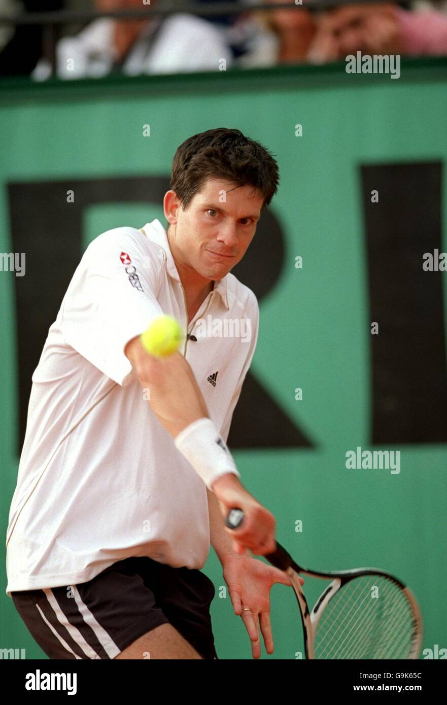 Tennis - French Open Roland Garros 2000. Tim Henman in action against ...
