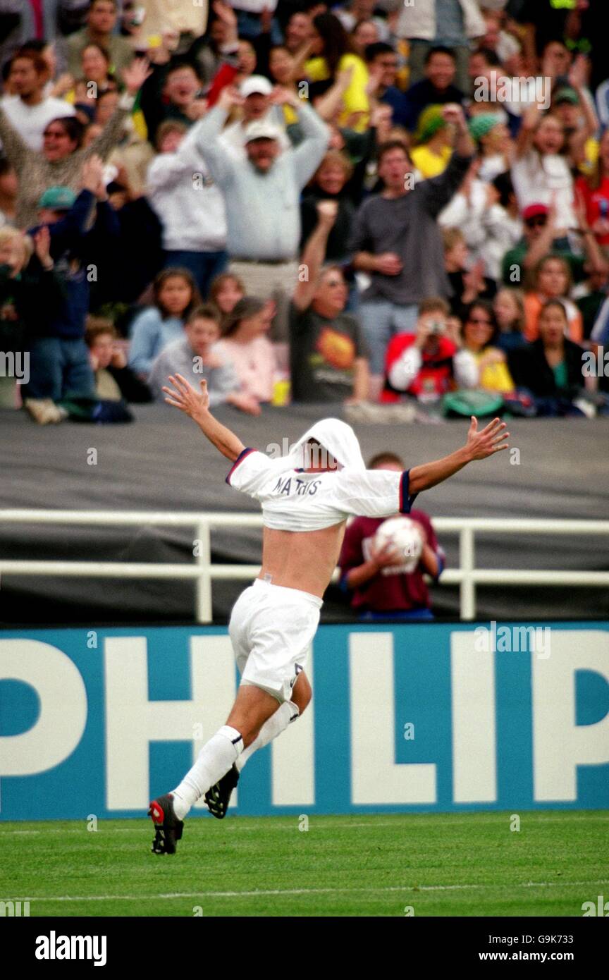 Soccer - Friendly - USA v Brazil. USA's Clint Mathis celebrates scoring ...