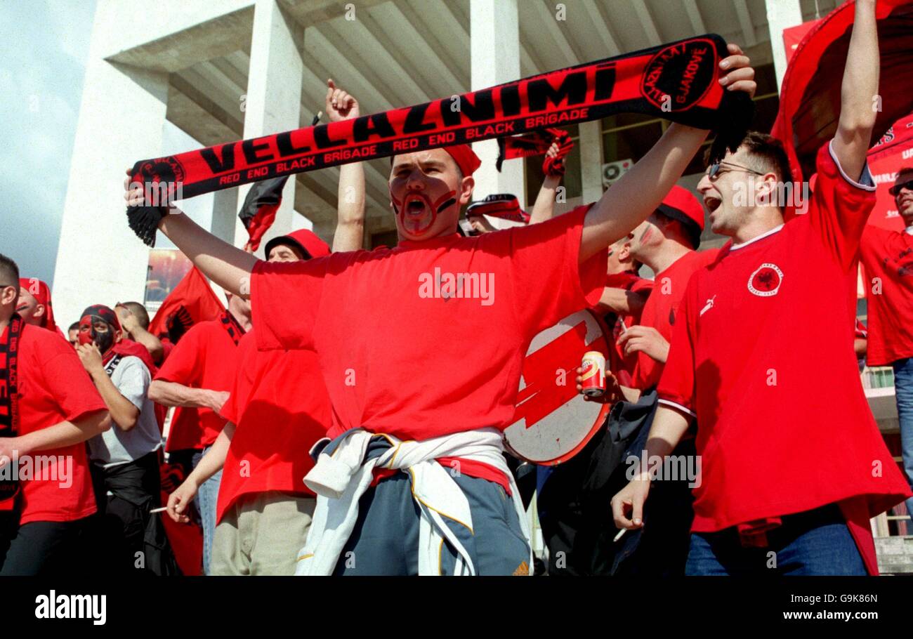Albanian football fans hi-res stock photography and images - Alamy