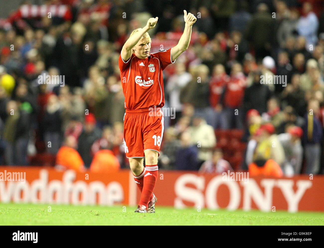 Liverpool gives the thumbs up to the fans hi-res stock photography and ...